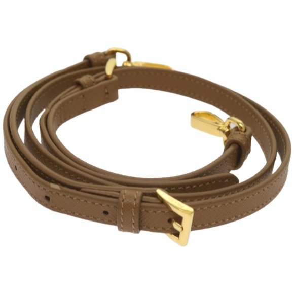 Prada | Accessories | Prada Shoulder Strap Safiano Leather 374457 Brown ...